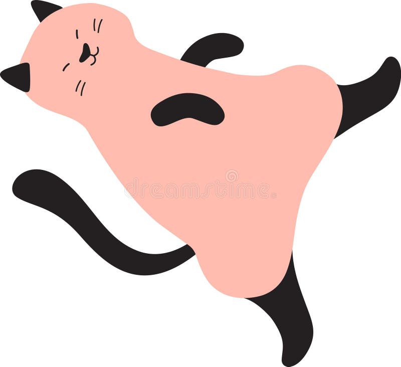 Cat Dancing Hand Drawn stock vector. Illustration of dance - 306484610