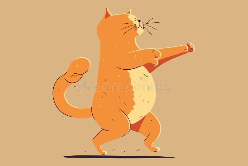 Cat Dancing Vector Illustration Stock Vector - Illustration of clothing ...