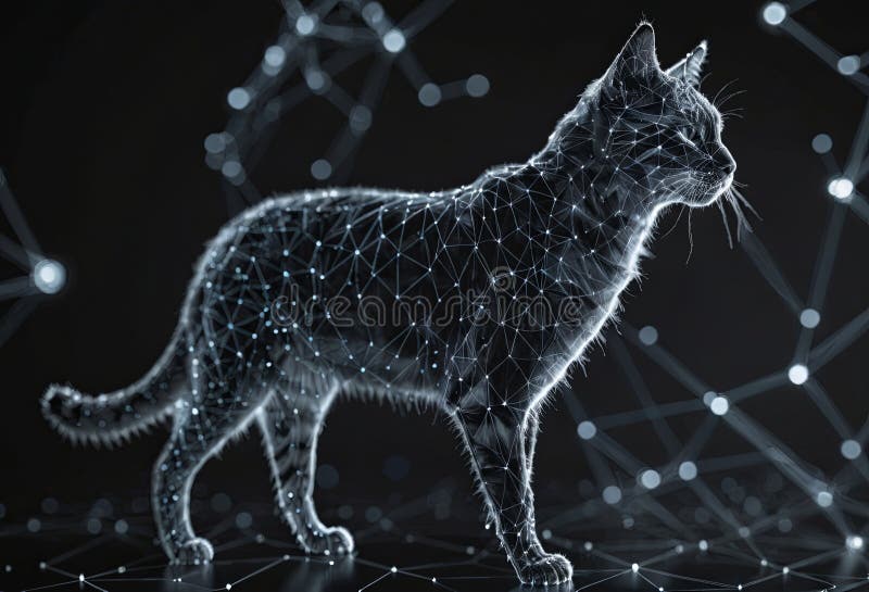 Cat data line stock illustration. Illustration of create - 308547300