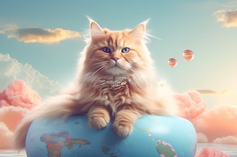 Cat Day, International Cat Day, World Cat Day, Cat is on Earth, 3D ...