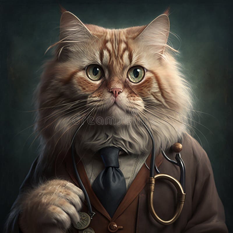 A cat doctor stock illustration. Illustration of hair - 270738557