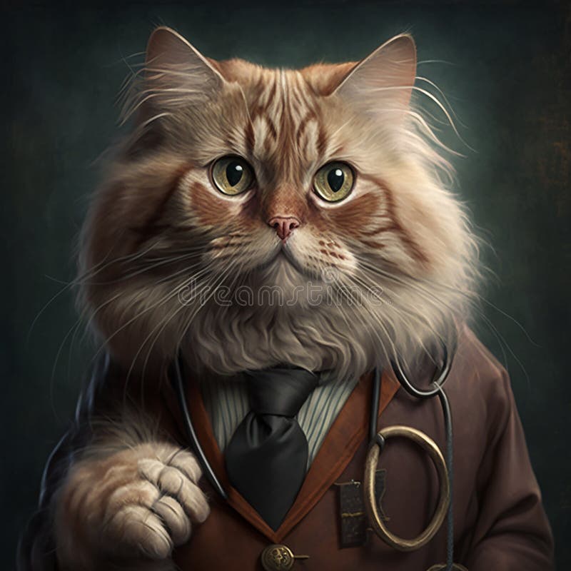 A cat doctor stock illustration. Illustration of generated - 270738578