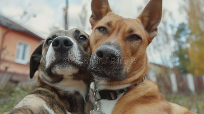 Cat and Dog Best Friends Taking a Selfie Stock Photo - Image of couple ...