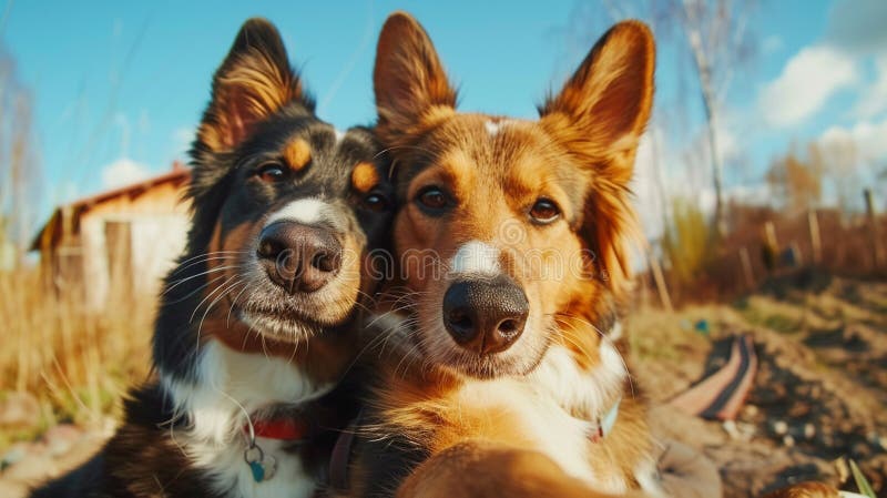 Cat and Dog Best Friends Taking a Selfie Stock Photo - Image of young ...