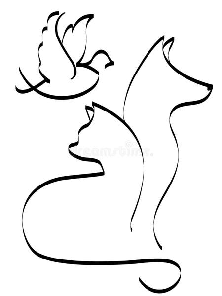 Cat dog and bird logo stock vector. Illustration of bird - 20866015