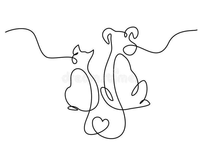 One Line Cat Heart Stock Illustrations 167 One Line Cat Heart Stock Illustrations Vectors