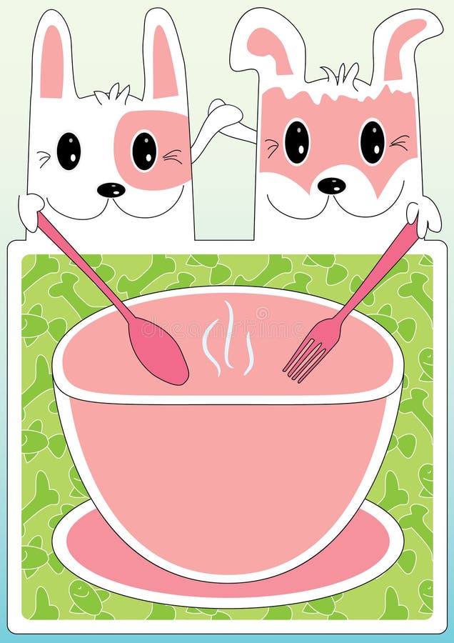 Cat Dog Friendship Cooking Menu_eps Stock Vector - Illustration of ...