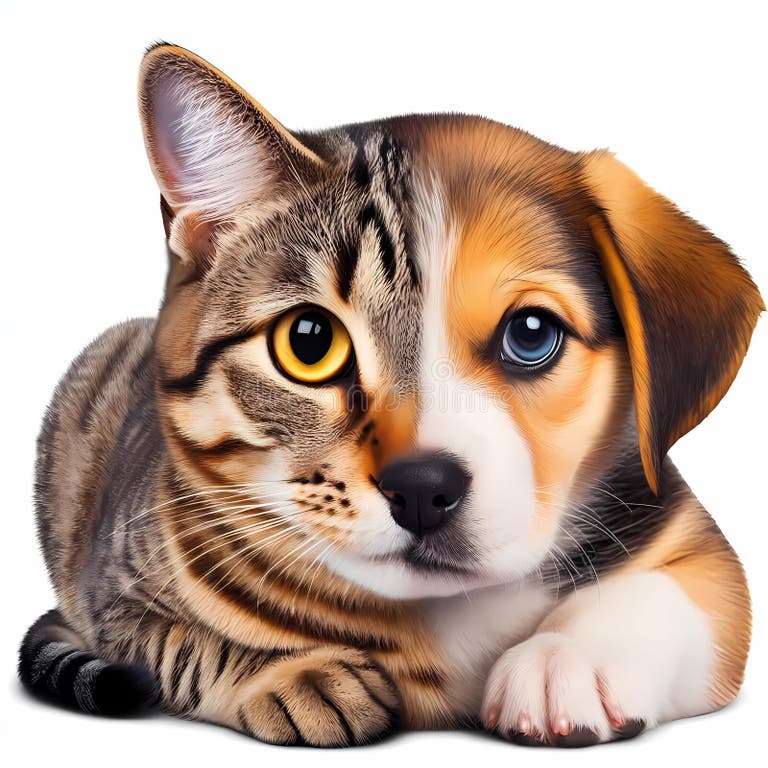 Cat and dog mash up stock illustration. Illustration of whiskers ...