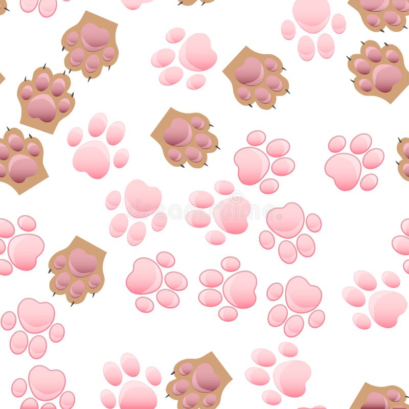 Cat and Dog Paw Print with Claws Stock Vector - Illustration of black ...