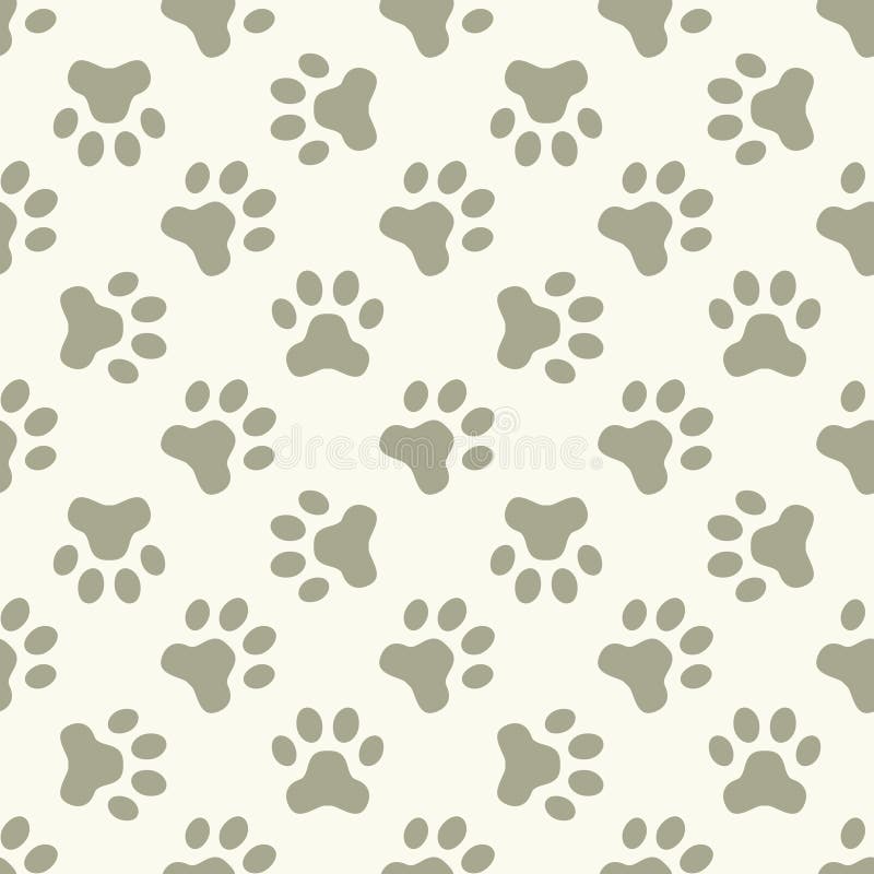 Cat or Dog Paw Seamless Pattern Stock Vector - Illustration of foot ...