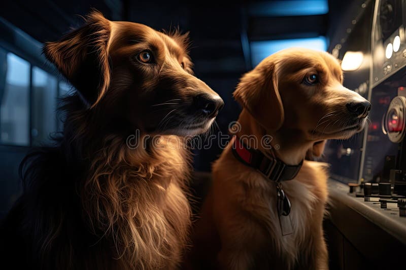 Cat and Dog Team Solving Crimes in Futuristic, Sci-fi Setting Stock ...