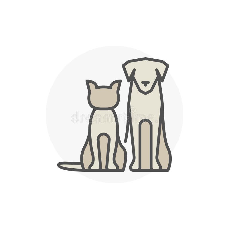 Cat with dog vector icon stock vector. Illustration of color - 88688094