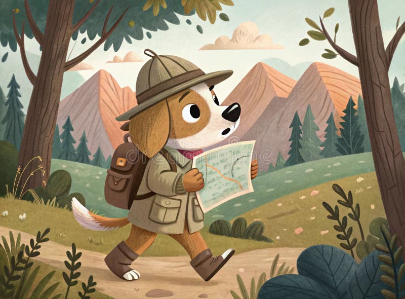 Adventurer Dog a Small Dog in an Explorer Outfit with a Tiny Backpack ...