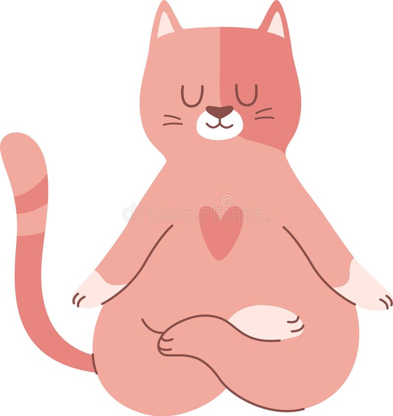 Cat Doing Meditation stock vector. Illustration of cute - 301033315