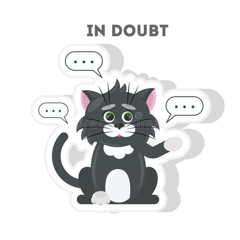 Cat in doubt. stock vector. Illustration of confused - 89762992