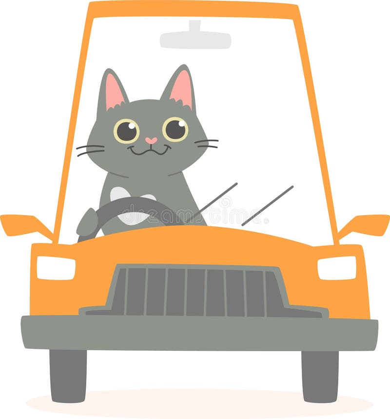 Cat Driving Car stock vector. Illustration of transport - 307531226