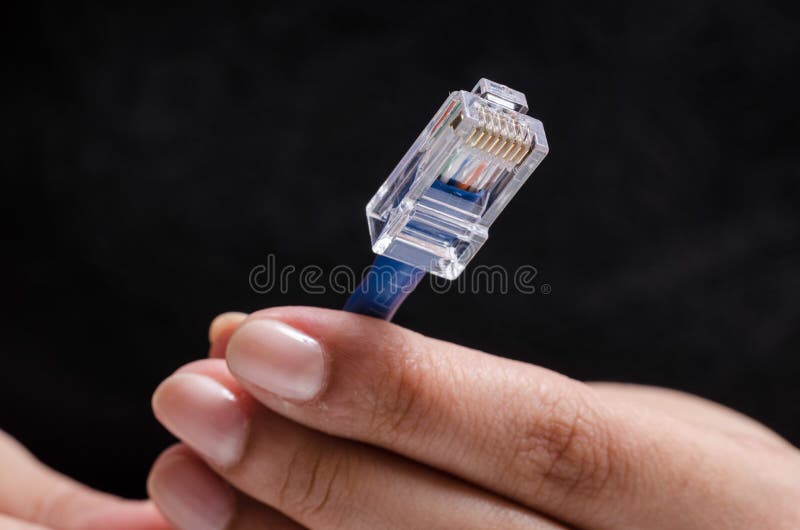 Ethernet Plug for Internet Connection Stock Image - Image of internet ...