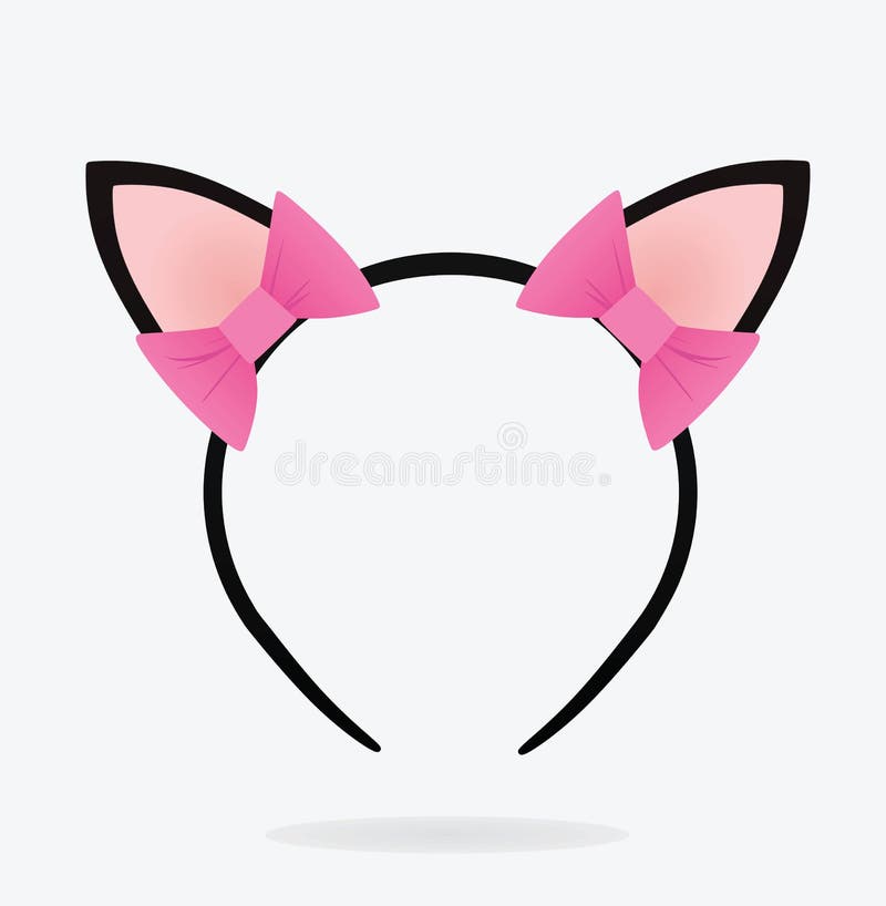 Cat Ears with Bows Headband Stock Vector - Illustration of element ...