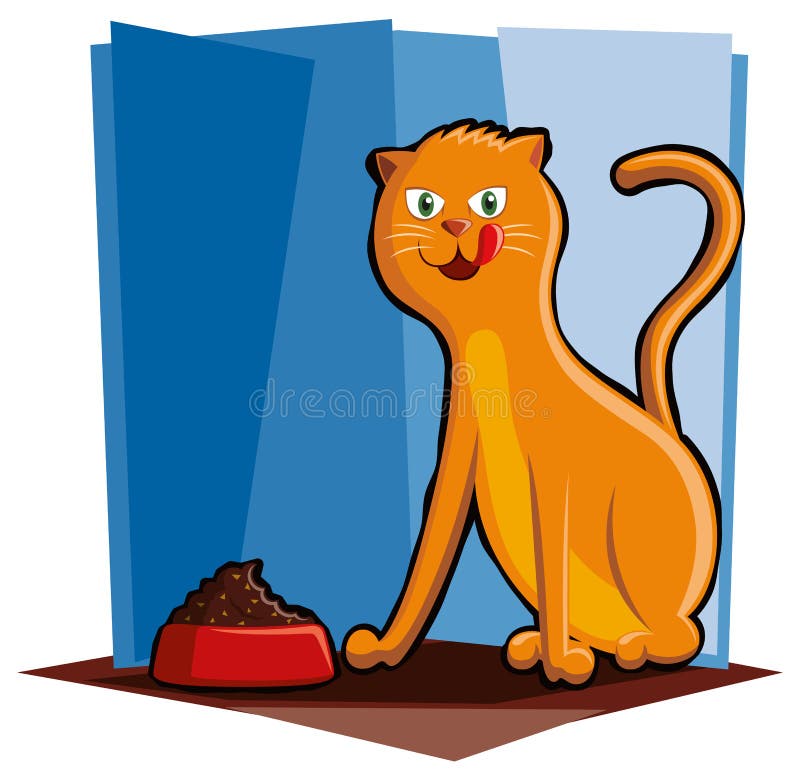 Cat Eating Food stock vector. Illustration of family - 28845936