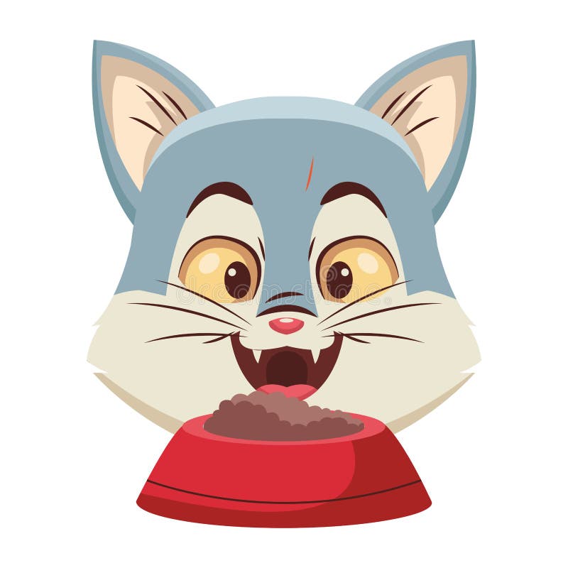 Cat Eating Food stock vector. Illustration of family - 28845936