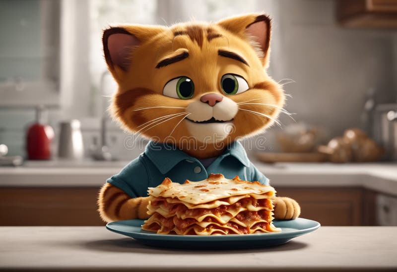 Cat Eating Pie. Generative AI Stock Illustration - Illustration of cute ...