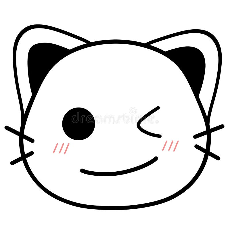 A Cat Emoticon Shows Several Expressions Stock Illustration ...