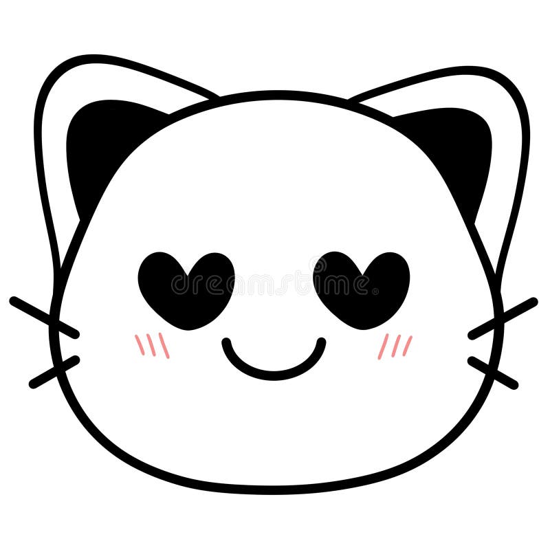 A Cat Emoticon Shows Several Expressions Stock Illustration ...