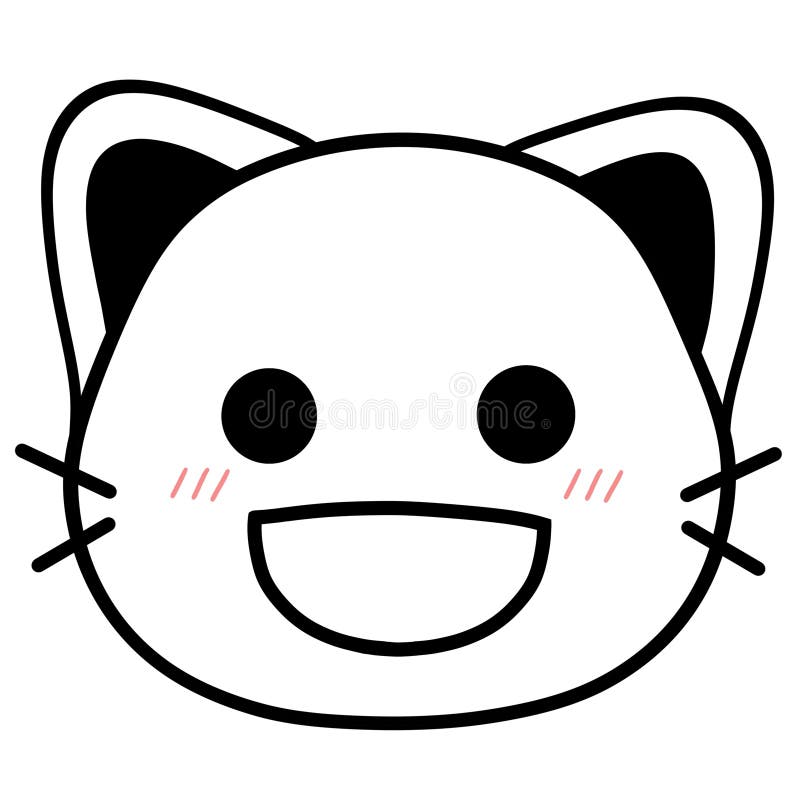 A Cat Emoticon Shows Several Expressions Stock Illustration ...