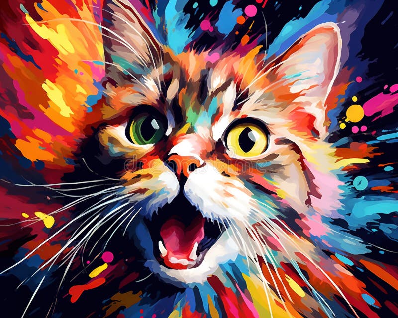 Cat is Exploding during a Scientific Experiment. Stock Illustration ...