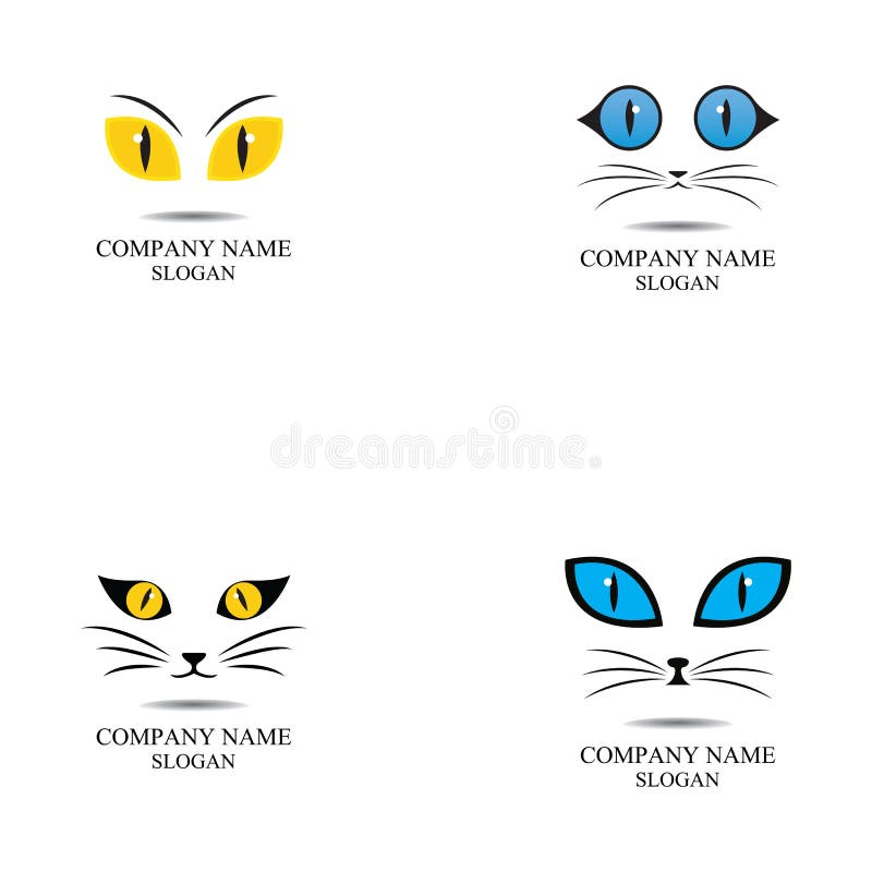 Cat eye logo design icon. stock vector. Illustration of eyeball - 204540923
