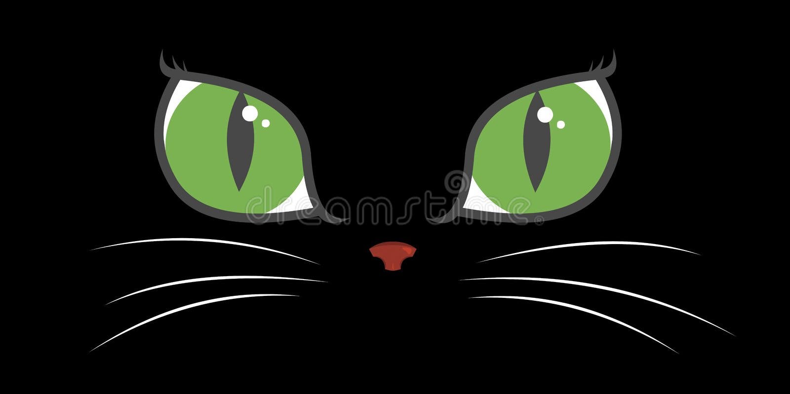 Cartoon Cat Face Eyes Clip Art Stock Illustration - Illustration of ...