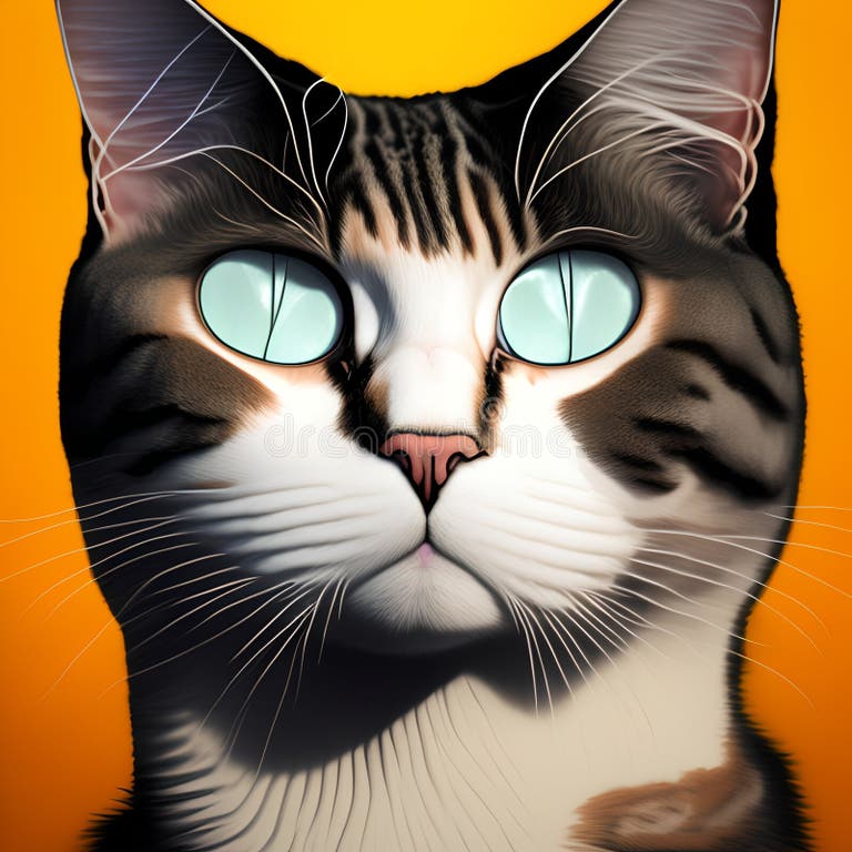 Cat Face, Generative AI Illustration Stock Illustration - Illustration of posing, adorable ...