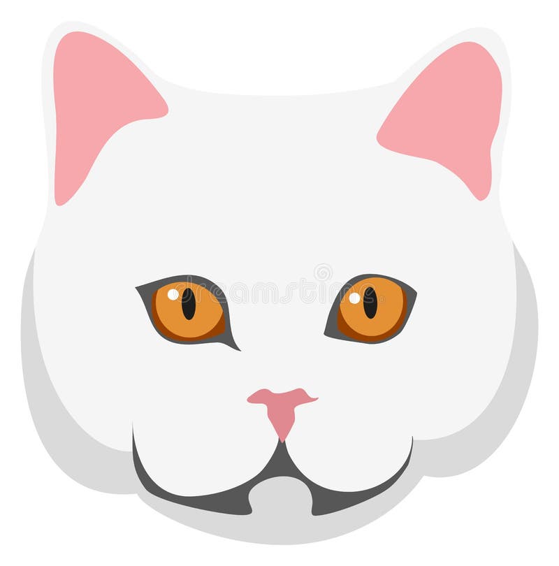 Cat Face Icon. White Kitten Profile Avatar Stock Vector - Illustration ...