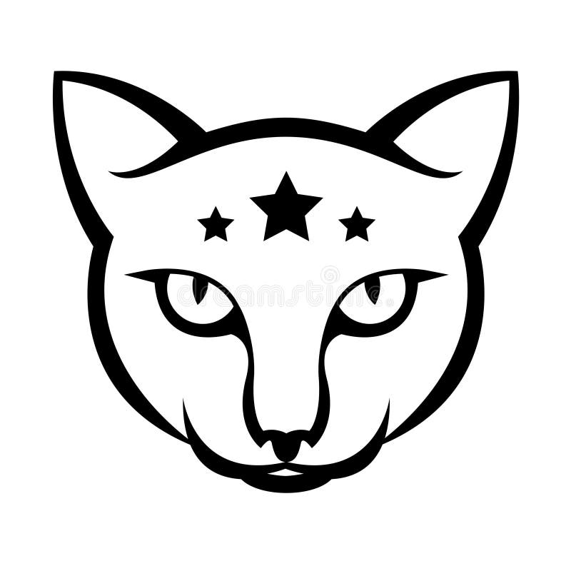 Cat Face, Magic Cat, Witches Mascot. Cat Logo Template Stock Vector ...