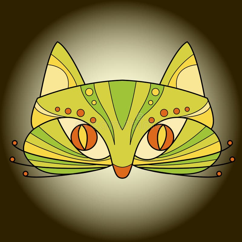 Cat face mask vector stock vector. Illustration of logo - 68757739