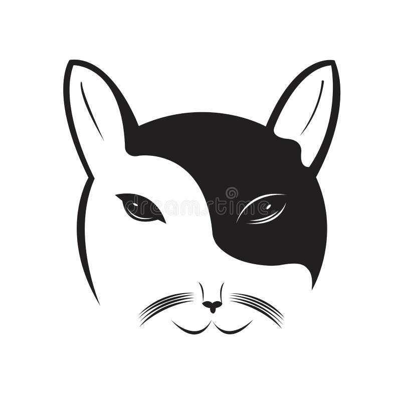 Cat Face Vector Icon, Black Cat Face, Beautifil Black and White Cat ...