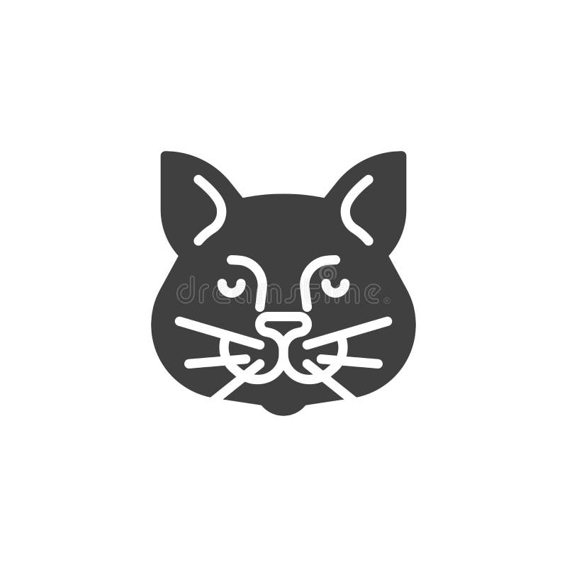 Cat face vector icon stock illustration. Illustration of glyph - 269190818