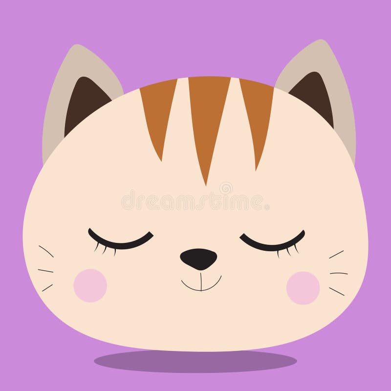 CAT FACE VIOLET 04 stock vector. Illustration of cartoon - 197982463