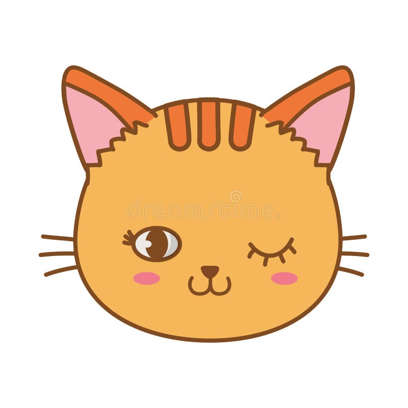 Cat face wink eye stock vector. Illustration of beautiful - 144953301