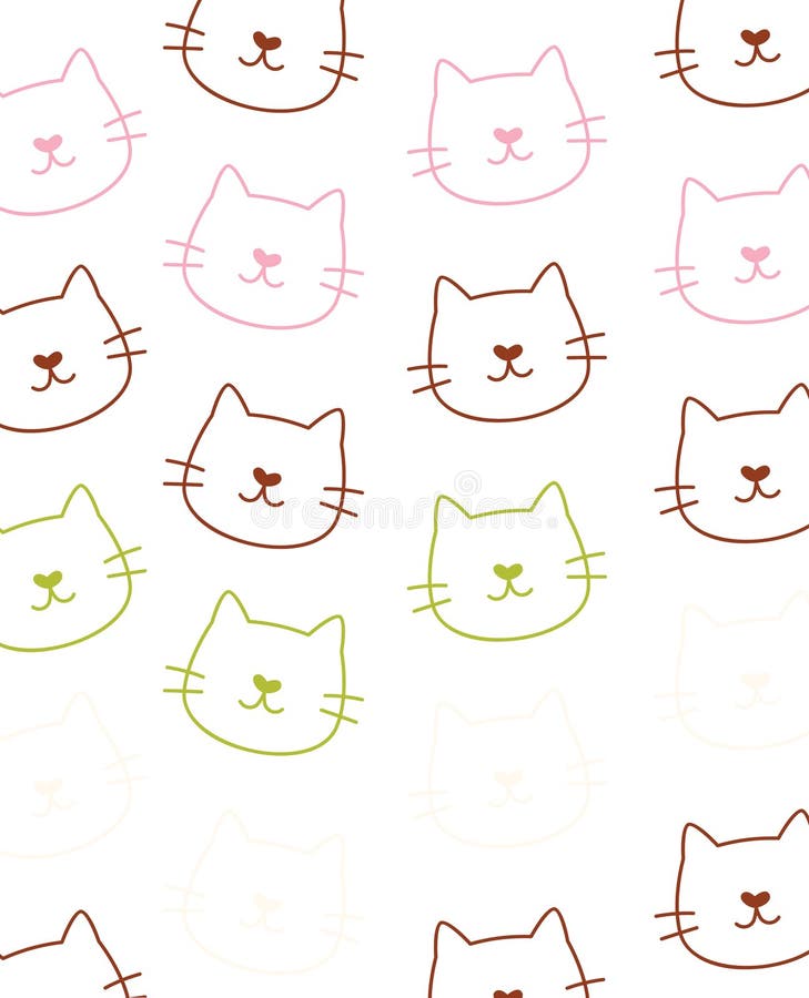 Cat Faces Pattern stock vector. Illustration of kitten - 330821904