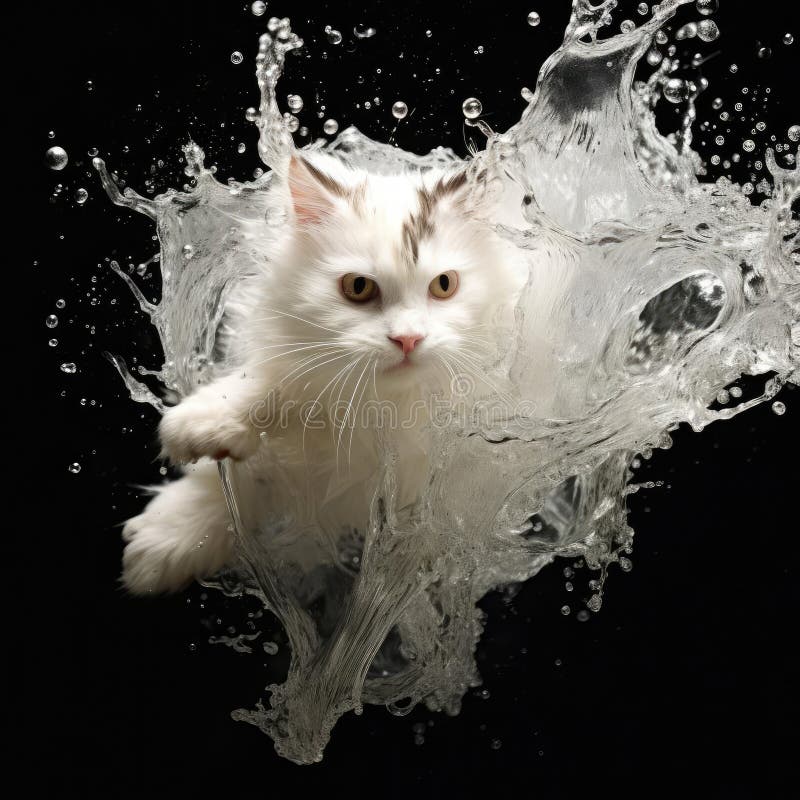 Cat Falling into the Water, Splash Stock Photo - Image of bathtub ...