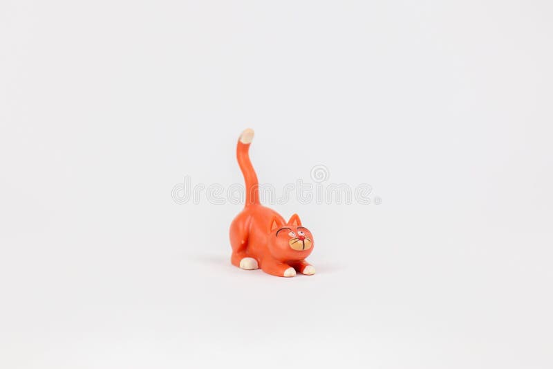 Cat Figure Children S Toy on a White Background Stock Illustration ...