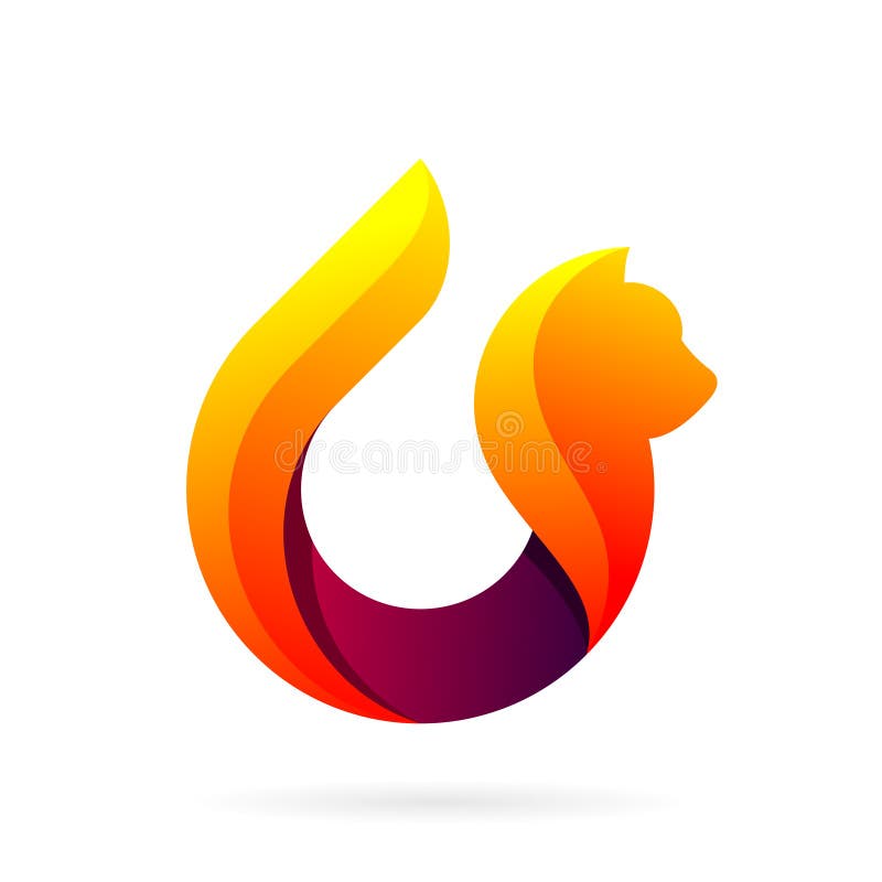 Cat Fire Logo Vector Symbol Stock Vector - Illustration of footprint ...