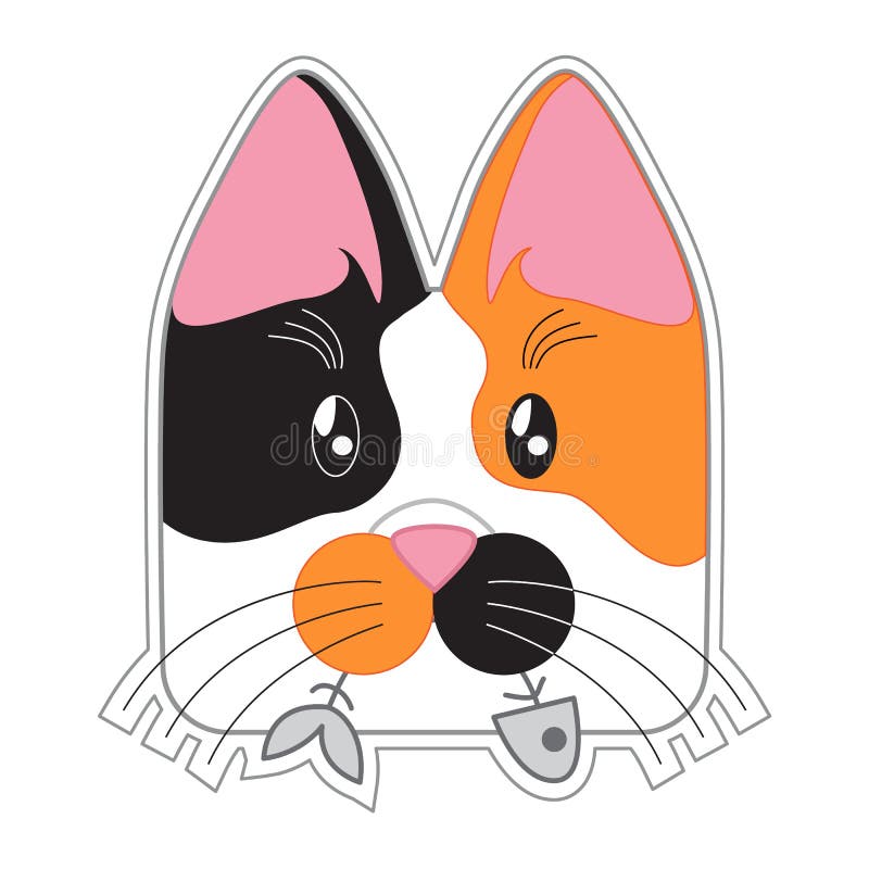 Cat and Fish stock vector. Illustration of cartoon, head - 27318337