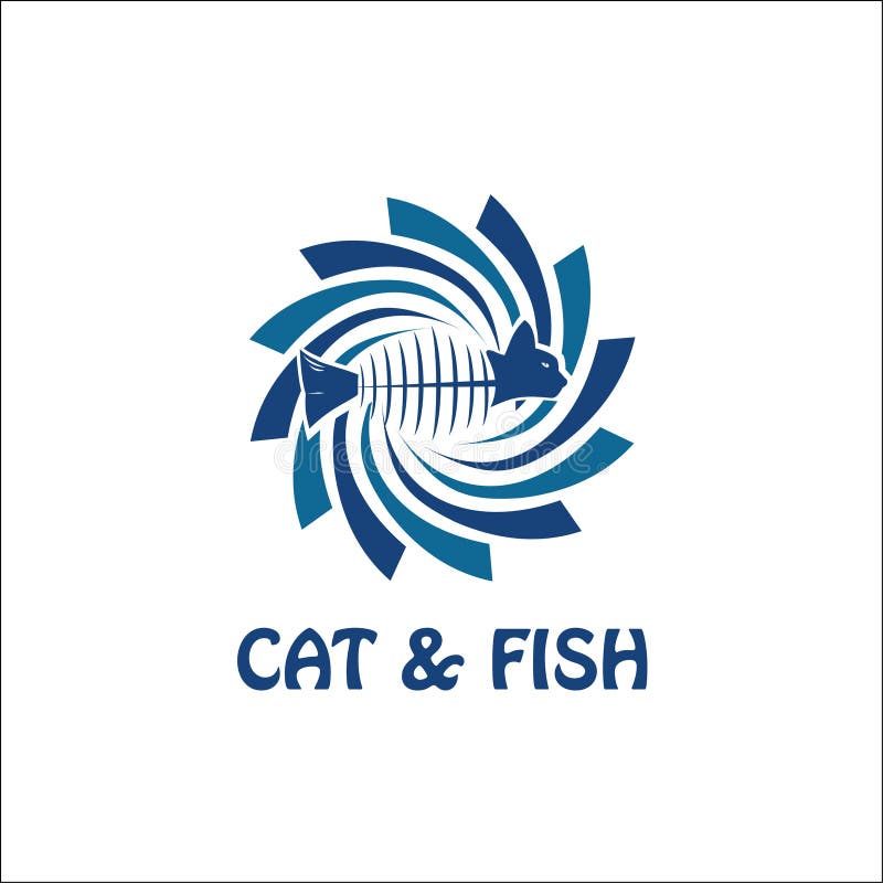 CAT & FISH logo stock vector. Illustration of fishing - 222266101