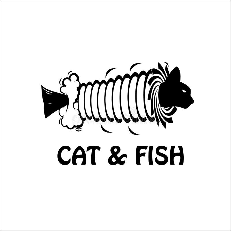 CAT & FISH logo stock vector. Illustration of head - 222266119