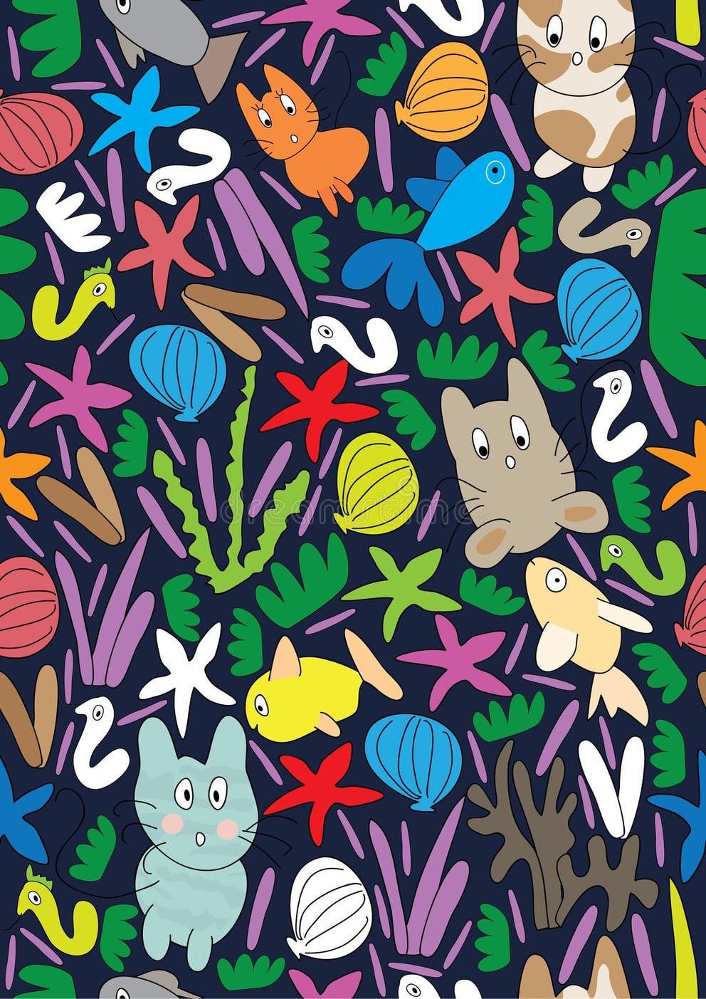 Seamless Fish Pattern Banner Stock Illustrations – 4,082 Seamless Fish ...