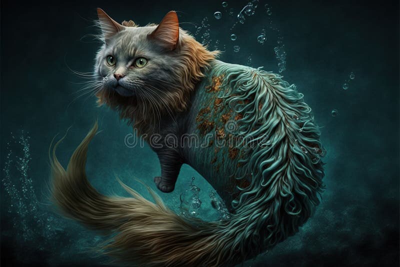 Cat Mermaid Scales Stock Illustrations – 81 Cat Mermaid Scales Stock ...