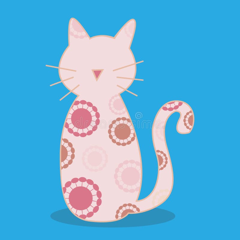 Cat with flower 13 stock vector. Illustration of graphic - 197982527