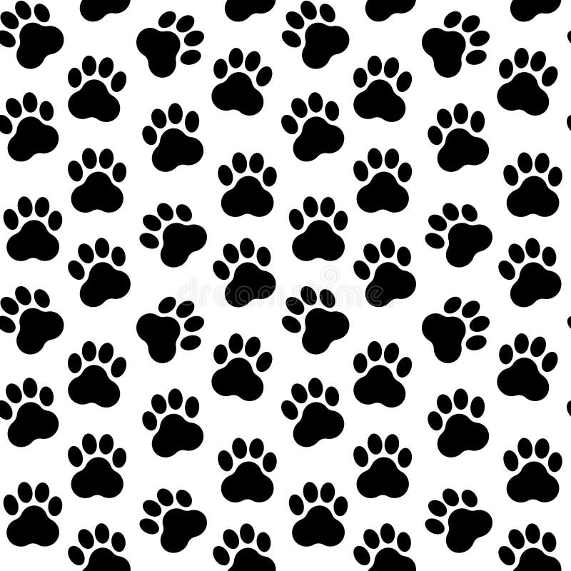 Cat Footprint Seamless Vector Pattern on Transparent Background Stock ...